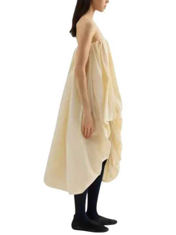 JIL SANDER Draped Taffeta Dress