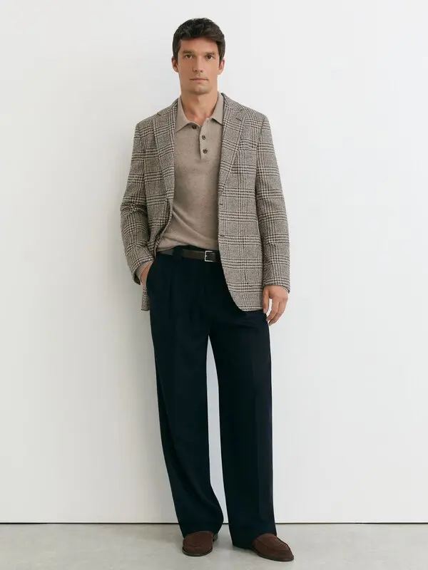 REISS Tuscan Wool-blend Houndstooth Single-breasted Blazer Classic-fit