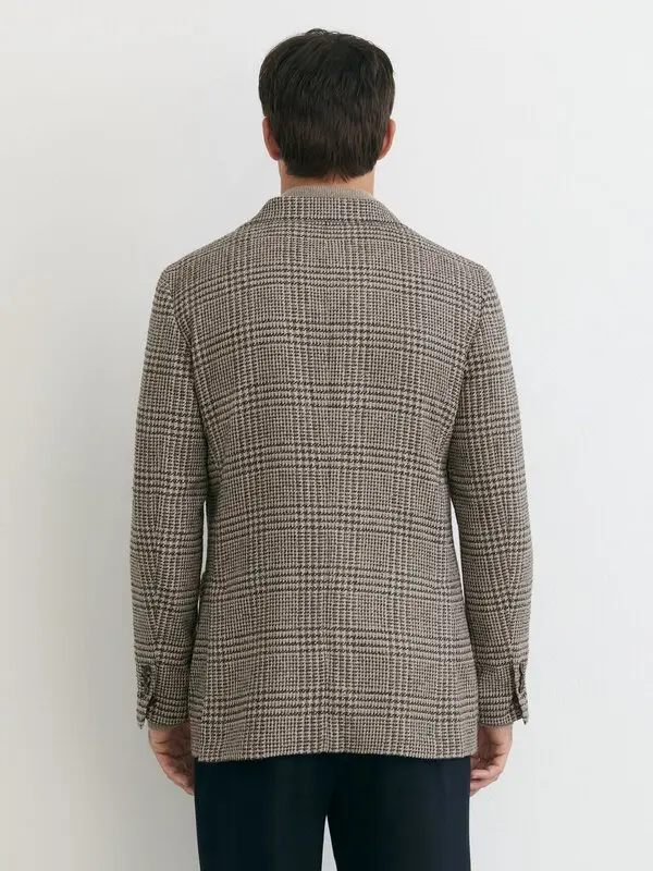 REISS Tuscan Wool-blend Houndstooth Single-breasted Blazer Classic-fit