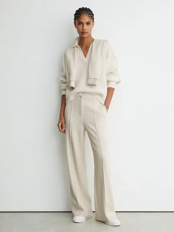 REISS Layla Petite Lyocell-wool Wide-leg Joggers