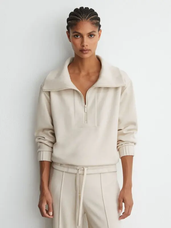 REISS Layla Lyocell-wool Half-zip Sweatshirt