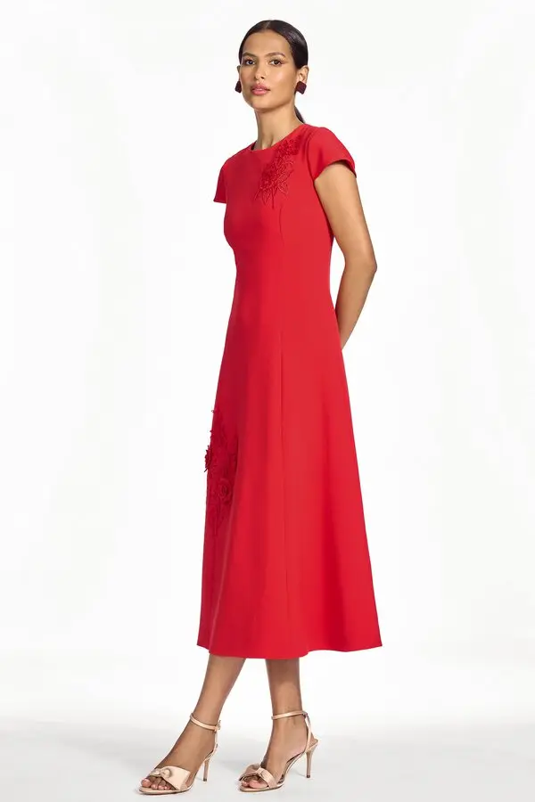 Sachin & Babi Remi Midi Dress With Floral Appliqués