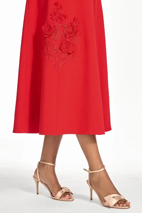 Sachin & Babi Remi Midi Dress With Floral Appliqués