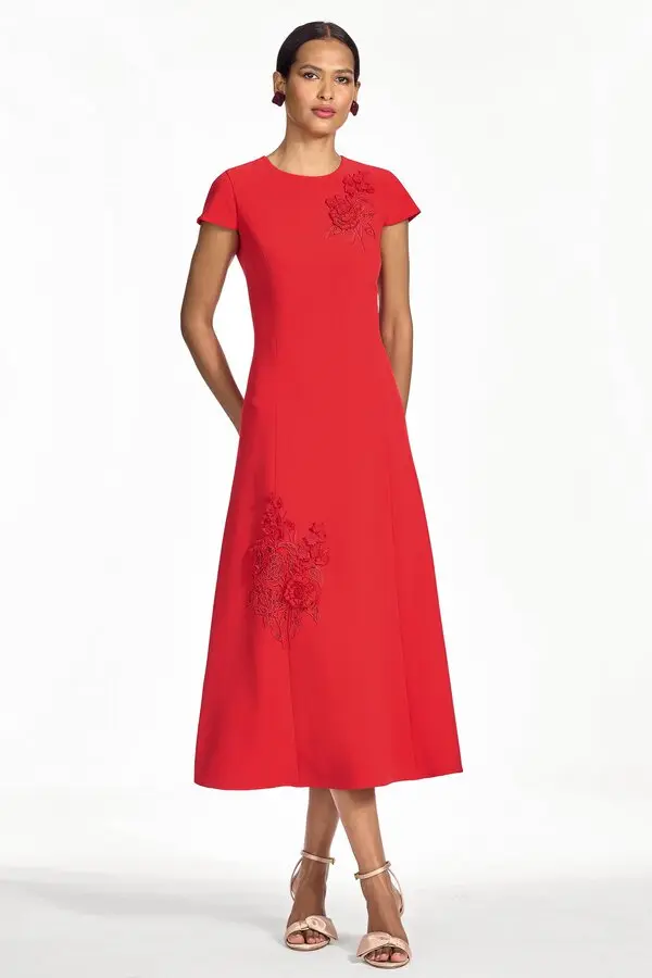 Sachin & Babi Remi Crepe A-line Dress - Cardinal
