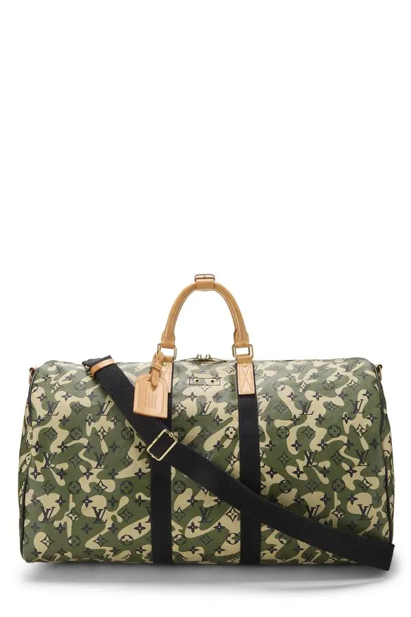 LOUIS VUITTON Takashi Murakami X Monogramouflage Keepall Bandouliere Bag 55