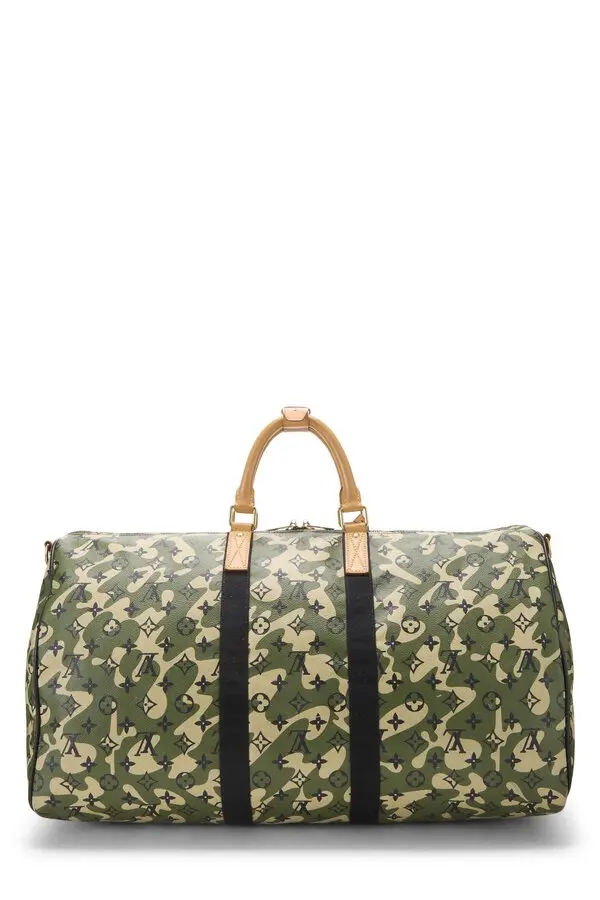 LOUIS VUITTON Takashi Murakami X Monogramouflage Keepall Bandouliere Bag 55