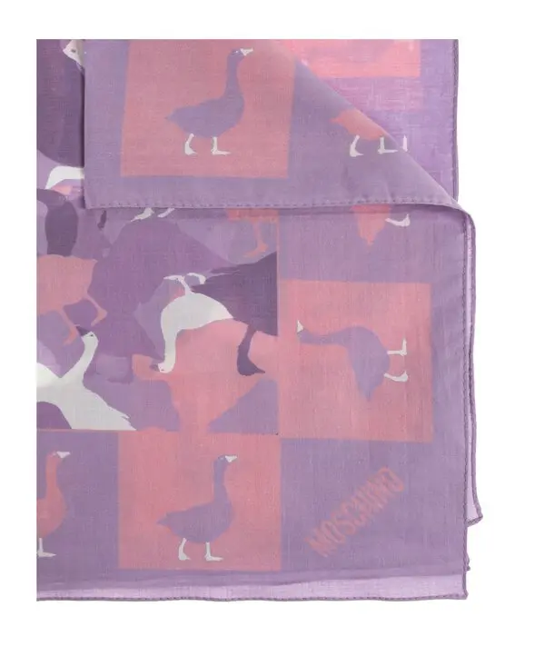 Moschino Duck Print Scarf - Purple
