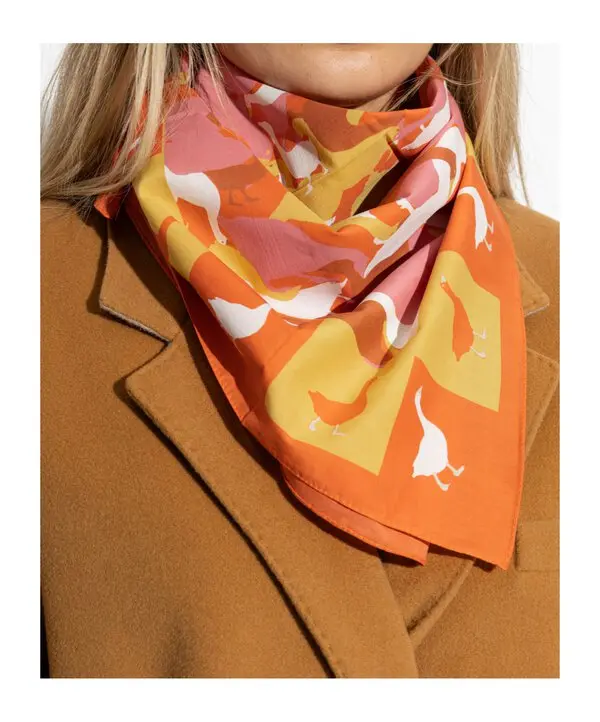 Moschino Duck Print Scarf - Brown