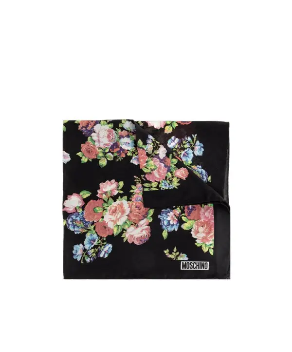 Moschino Floral Silk Pocket Square
