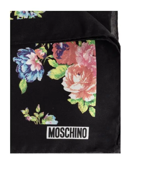 Moschino Floral Silk Pocket Square