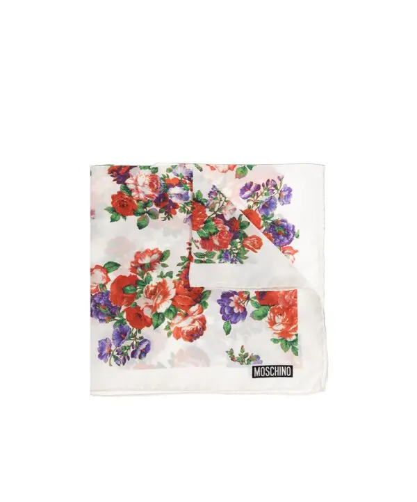 Moschino Floral Travel Scarf - White