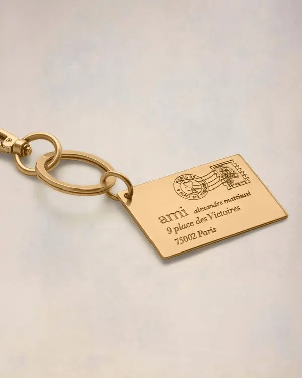 AMI Paris Logo Debossed Keyring