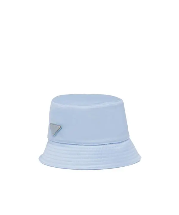Prada Logo Plaque Bucket Hat - Light Blue
