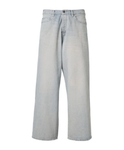 Balenciaga Leather-trimmed Wide-leg Jeans