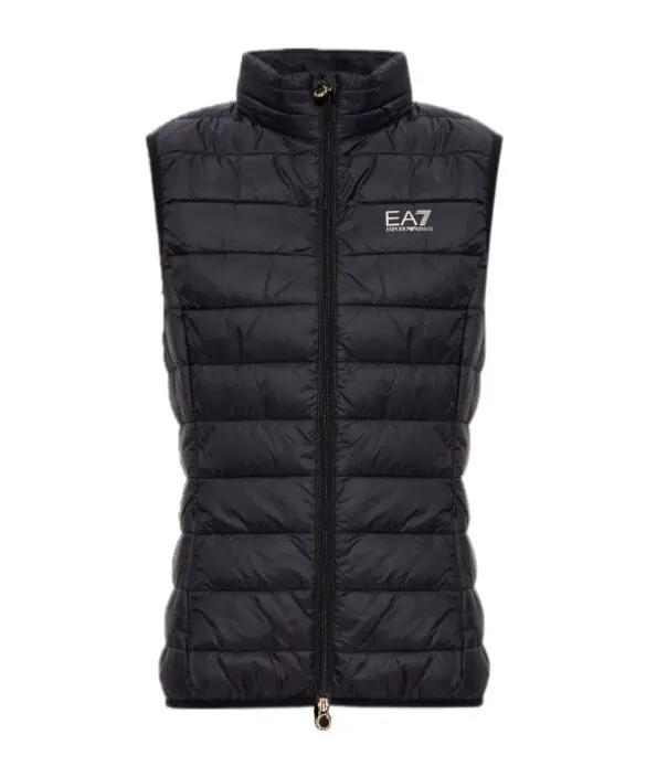 EA7 Logo Printed Zip-up Gilet