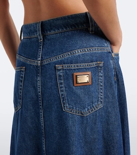 Dolce & Gabbana Denim Tiered Maxi Skirt