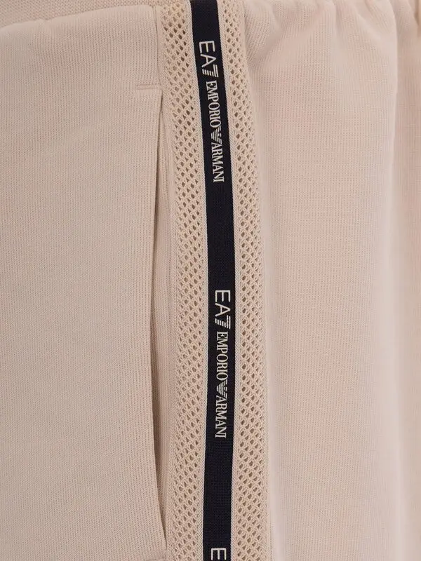 EA7 Mesh Panel Shorts With Drawstring Waist