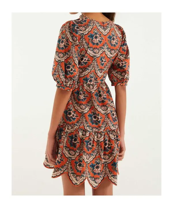 Farm Rio Floral-print Tiered Mini Dress