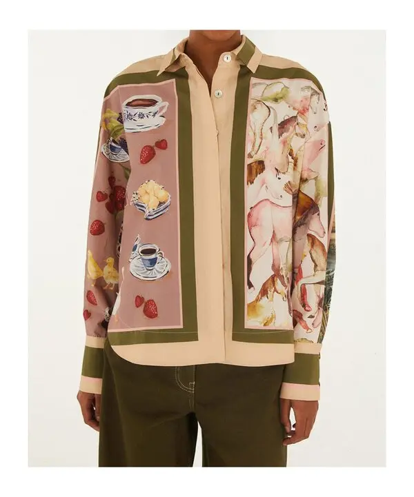 Farm Rio Long Sleeve Graphic Shirt - Multicolor