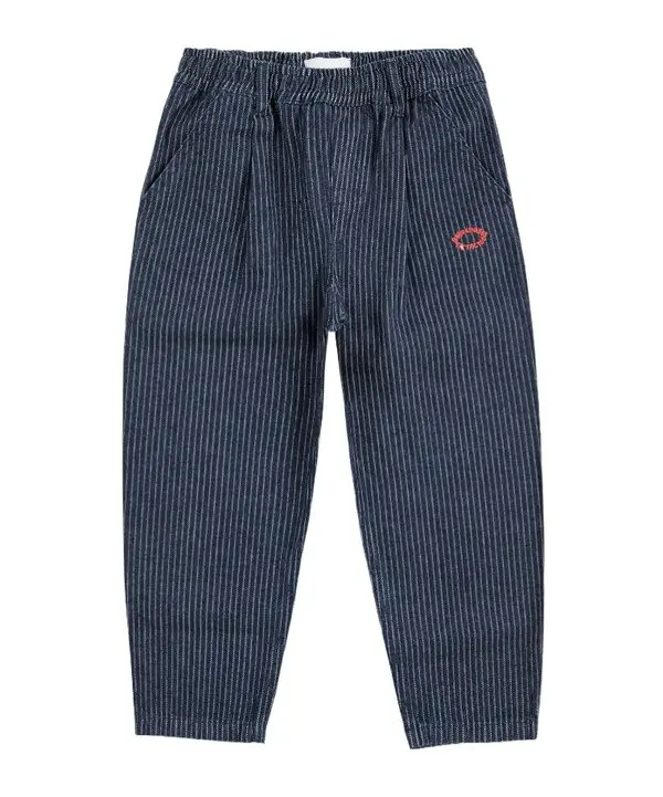 BOBO CHOSES Pinstriped Pleated Trousers - Navy Blue