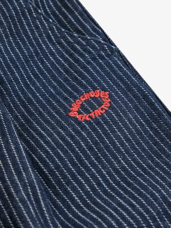 BOBO CHOSES Pinstriped Pleated Trousers - Navy Blue