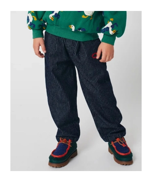 BOBO CHOSES Pinstriped Pleated Trousers - Navy Blue