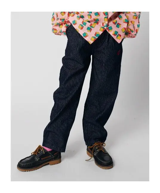 BOBO CHOSES Pinstriped Pleated Trousers - Navy Blue