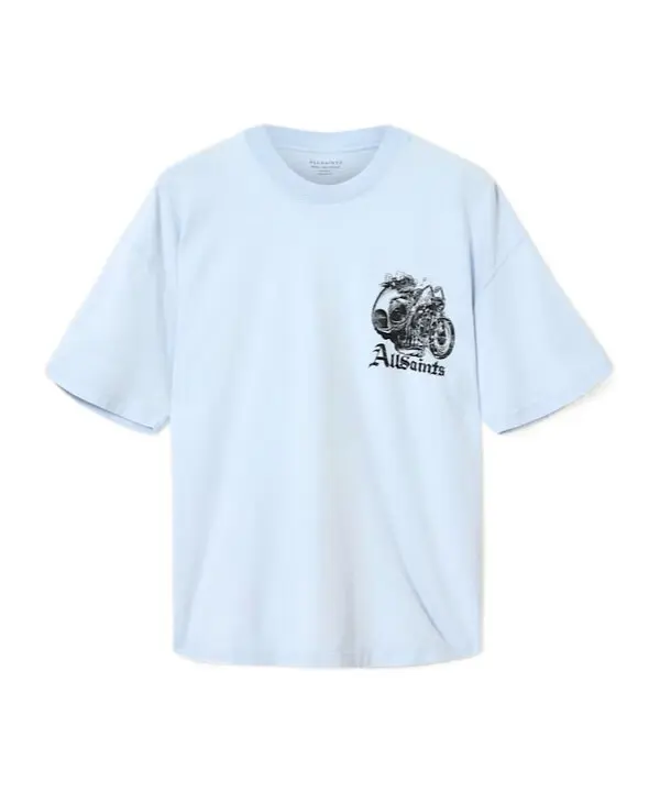 ALLSAINTS Panhead Oversized Graphic T-shirt - Blue Villa
