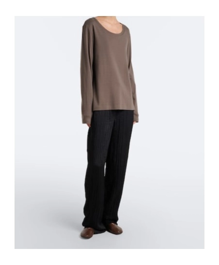 THE ROW Stella Shearling-trimmed Leather Ballet Flats