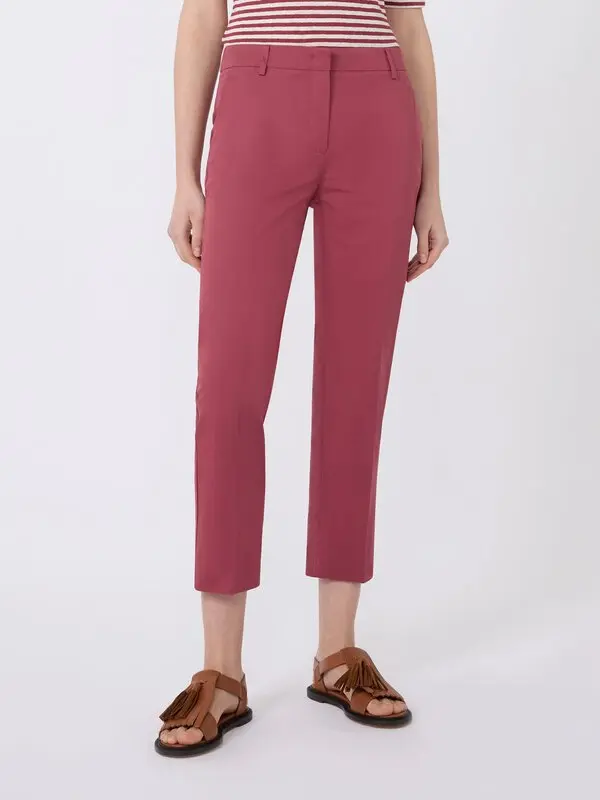 Max Mara Cropped Slim Pants - Cherry Color