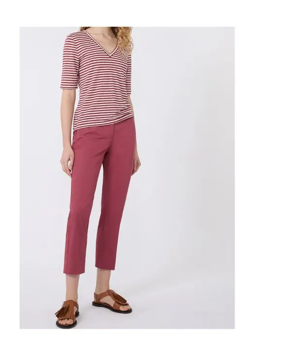 Max Mara Cropped Slim Pants - Cherry Color