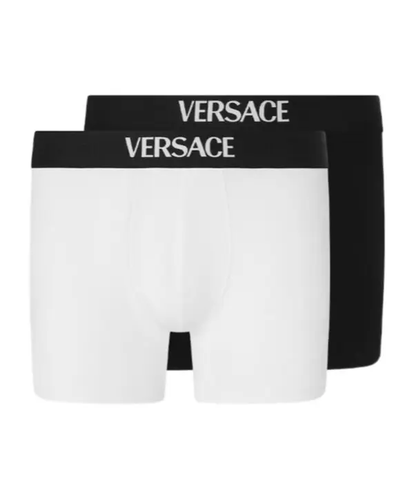 Versace Logo-jacquard Two-pack Long Trunks