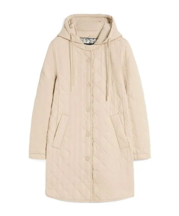 Max Mara Quilted Drawstring Coat