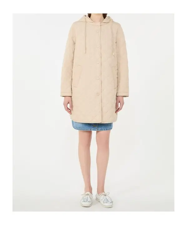 Max Mara Quilted Drawstring Coat