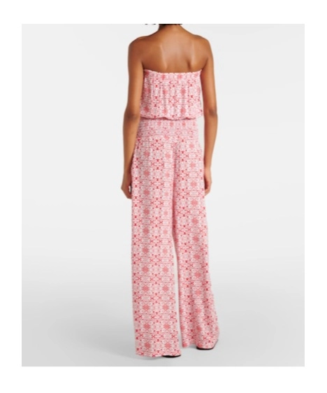 Melissa Odabash Naomi Strapless Printed Cotton Jumpsuit