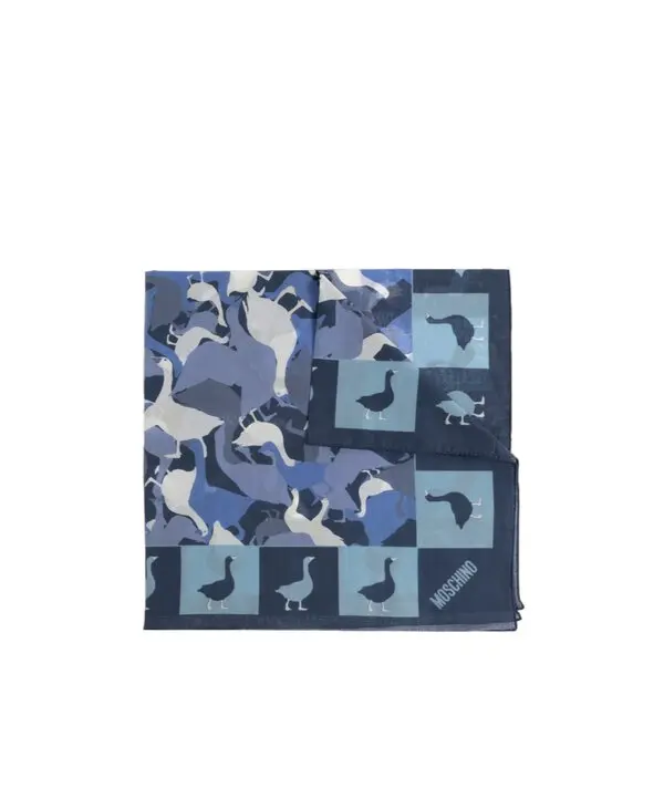 Moschino Animal Print Scarf - Blue