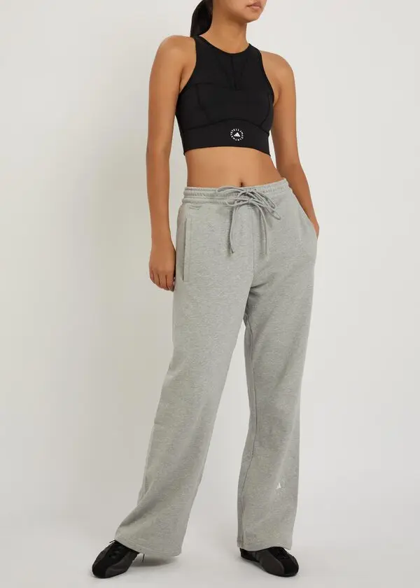 Stella McCartney Adidas X Training Logo Cropped Stretch-jersey Top