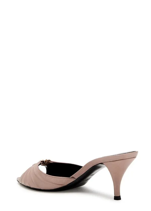 Saint Laurent Babylone 60 Pleated Grained Leather Mules