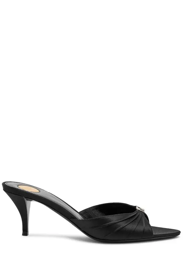 Saint Laurent Jerry 60 Crystal-embellished Satin Sandals