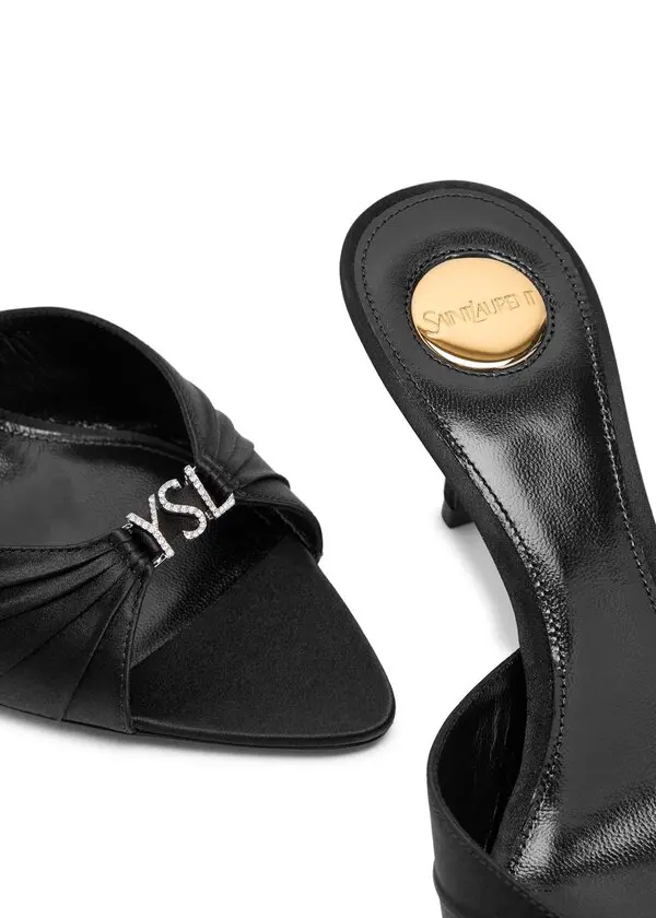 Saint Laurent Jerry 60 Crystal-embellished Satin Sandals