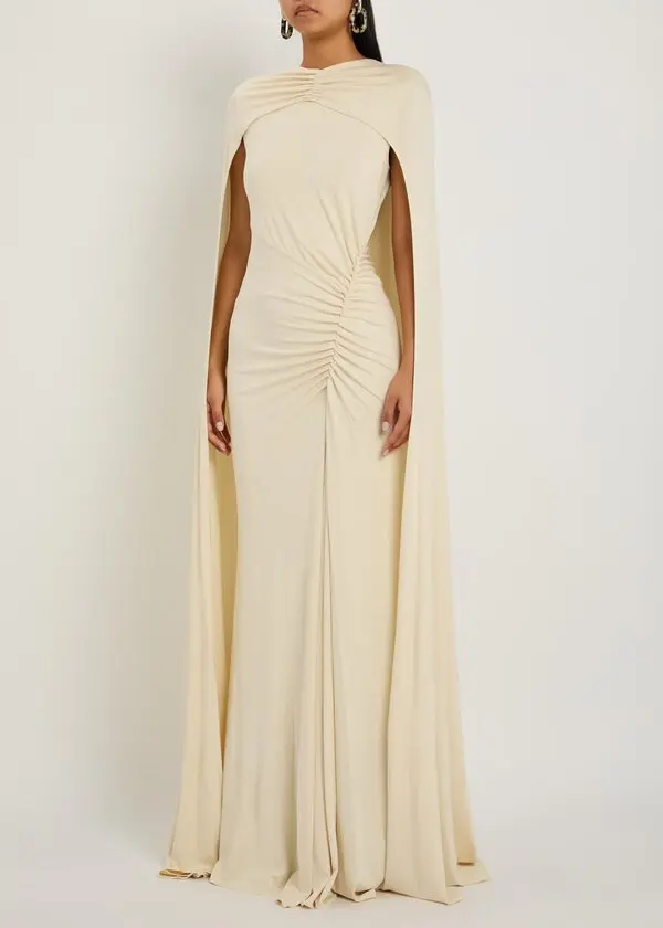Simkhai Demi Draped Cape Jersey Gown