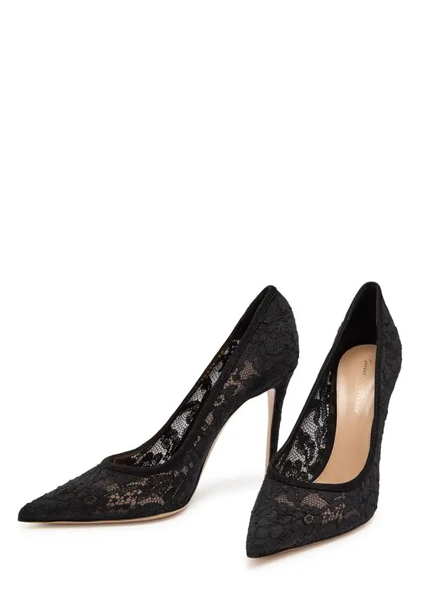 GIANVITO ROSSI Claudia 110 Lace Pumps - Black