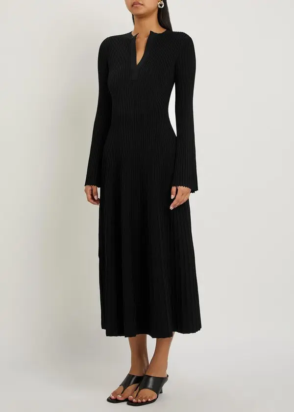 Simkhai Genna Ribbed Knit Midi Dress