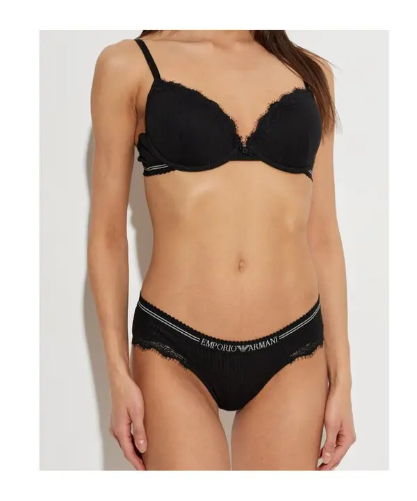 Emporio Armani Lace Trim Underwired Bra