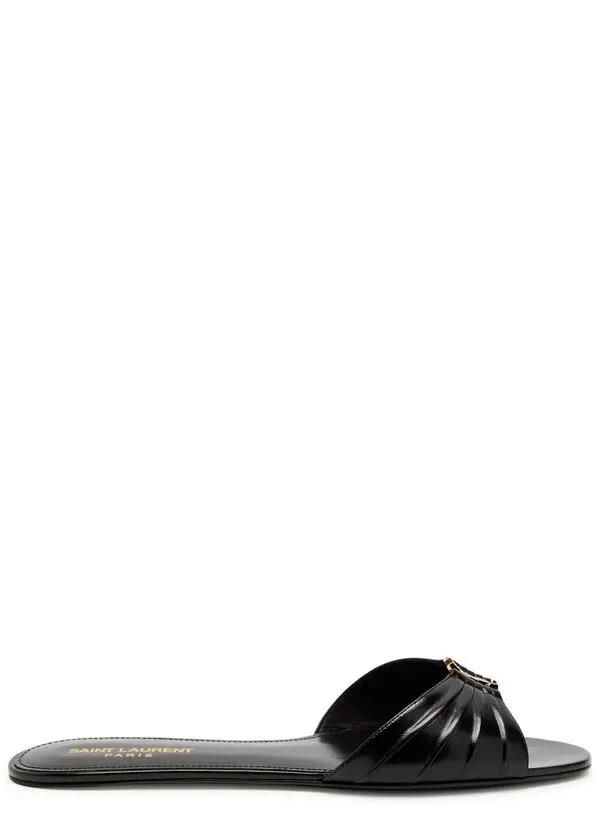 Saint Laurent Babylone Pleated Leather Sandals