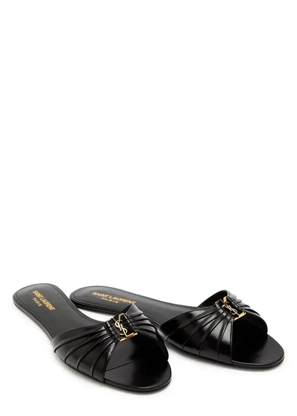 Saint Laurent Babylone Pleated Leather Sandals