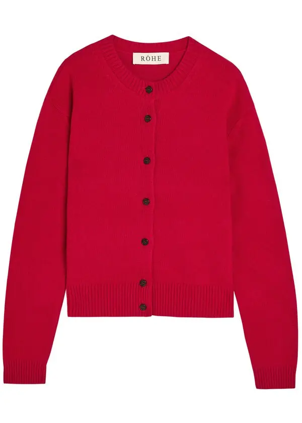 RÓHE Stretch-wool Cardigan - Red