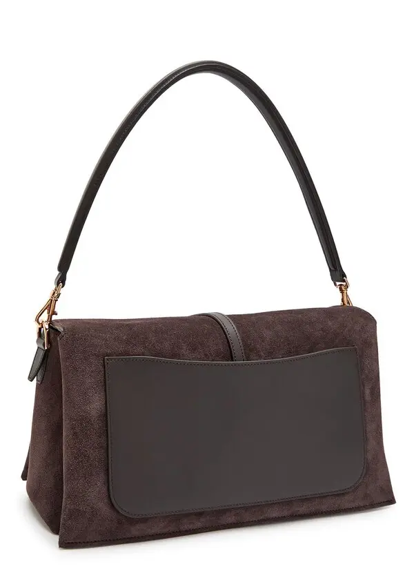 TOD'S Suede Shoulder Bag - Dark Brown