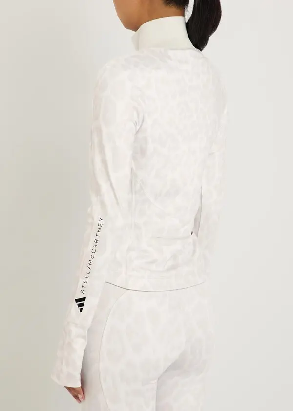 Stella McCartney Adidas X Leopard-print Stretch-jersey Mid-layer Jacket