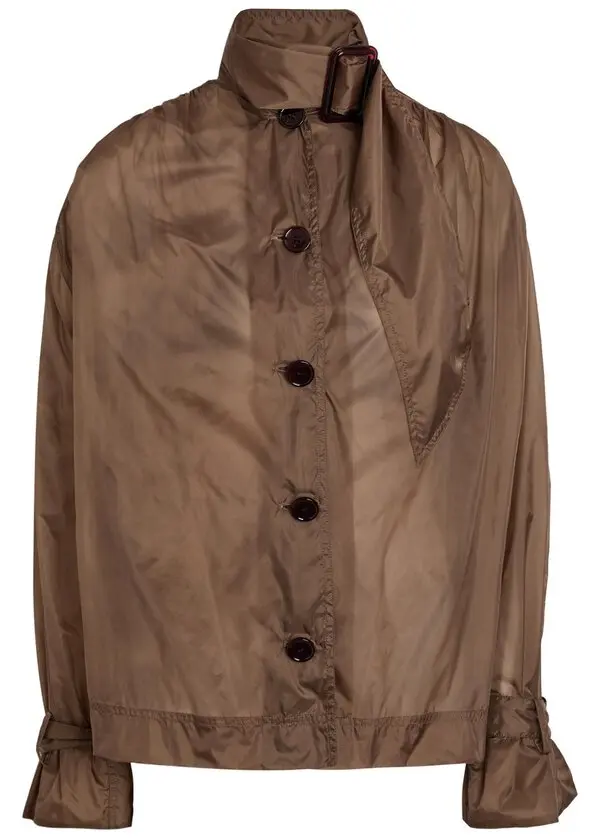 Saint Laurent Nylon Jacket With Tie Detail